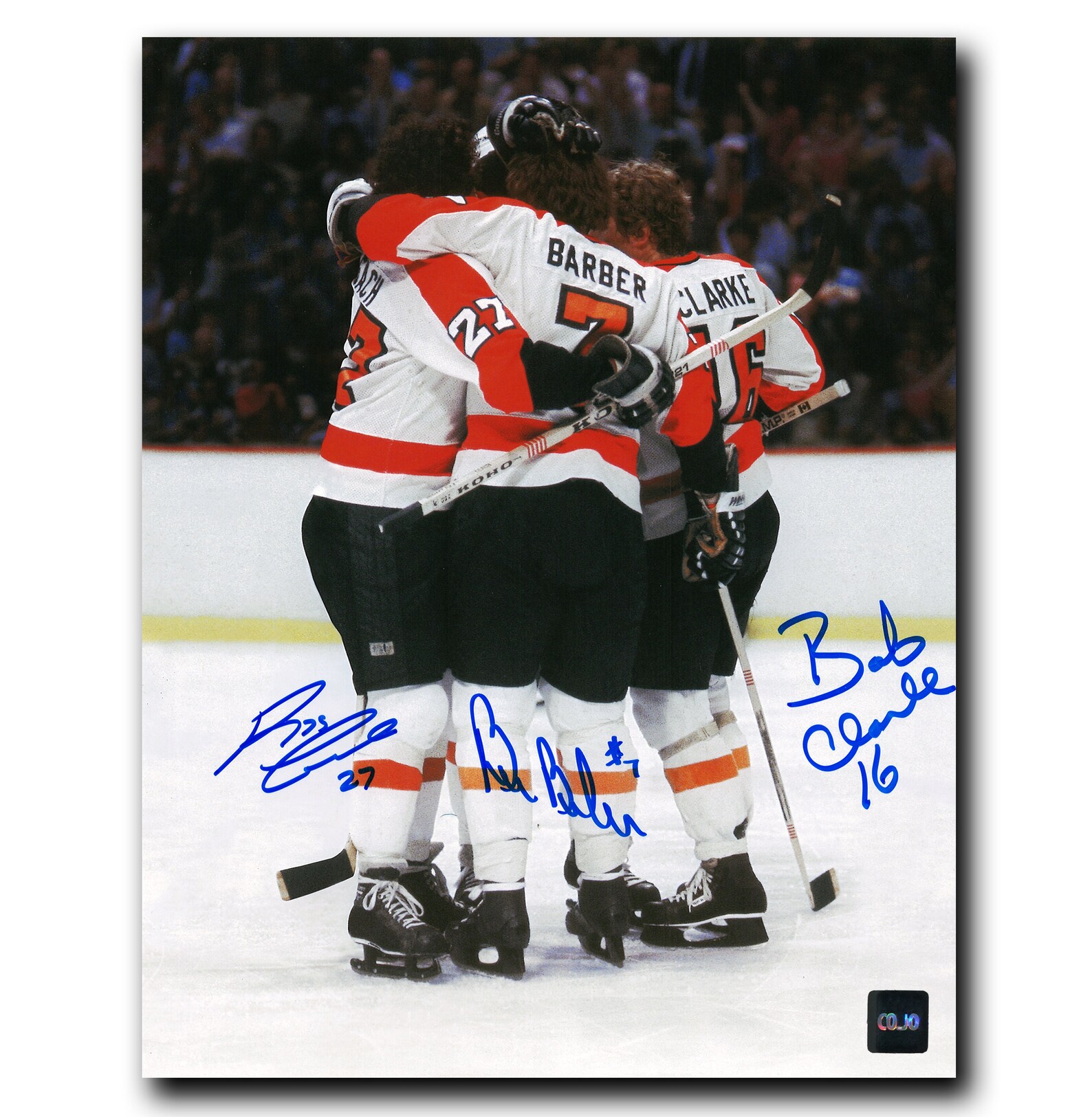 Bobby Clarke, Bill Barber, Reggie Leach Philadelphia Flyers Autographed ...