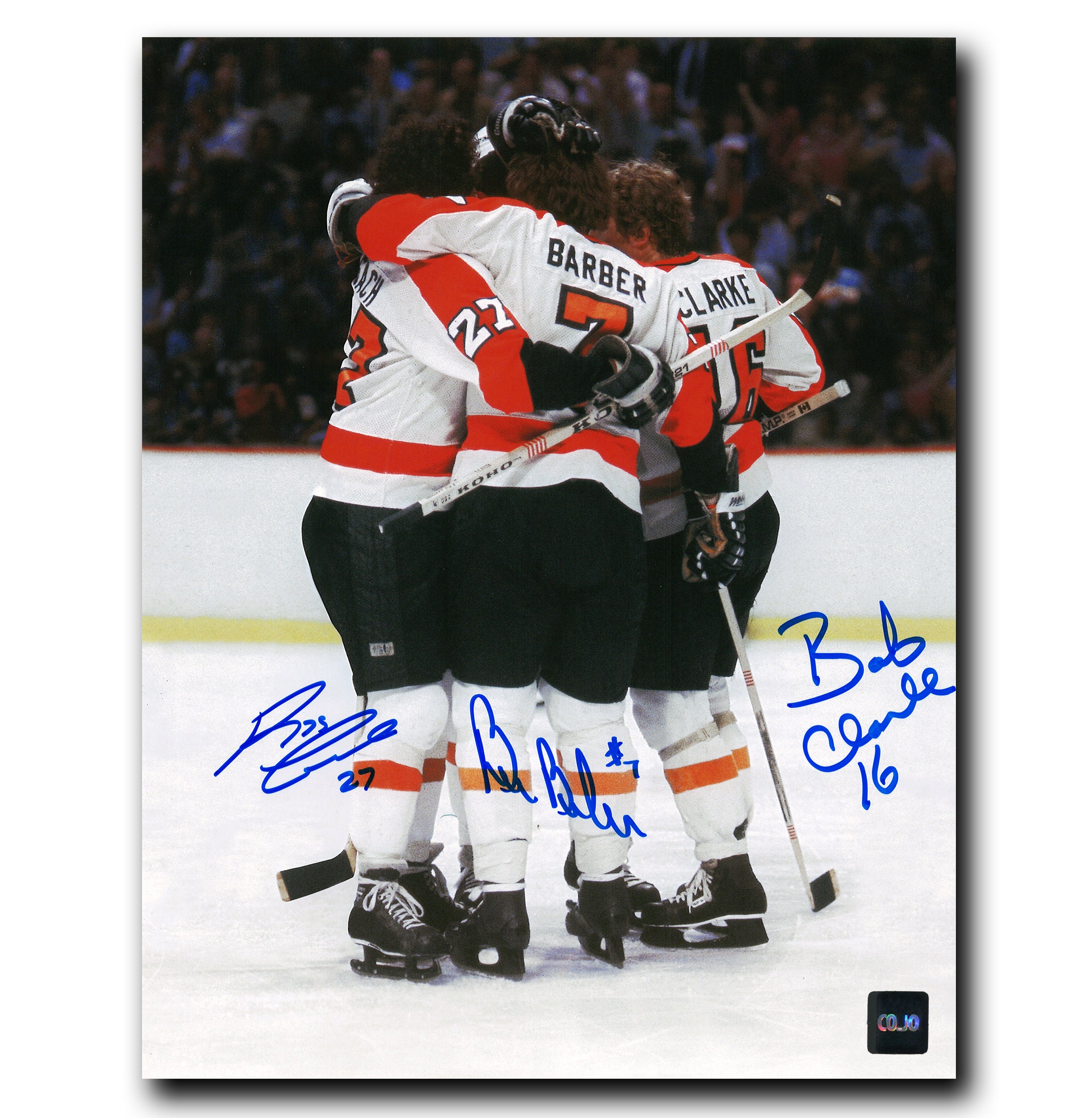 Bobby Clarke, Bill Barber, Reggie Leach Philadelphia Flyers Autographed ...