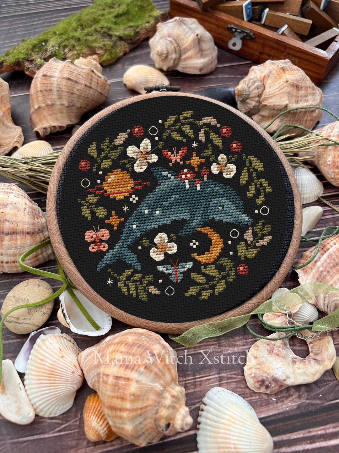 Dolphin Cross Stitch Pattern, Sea Creatures Color Chart, Ocean ...