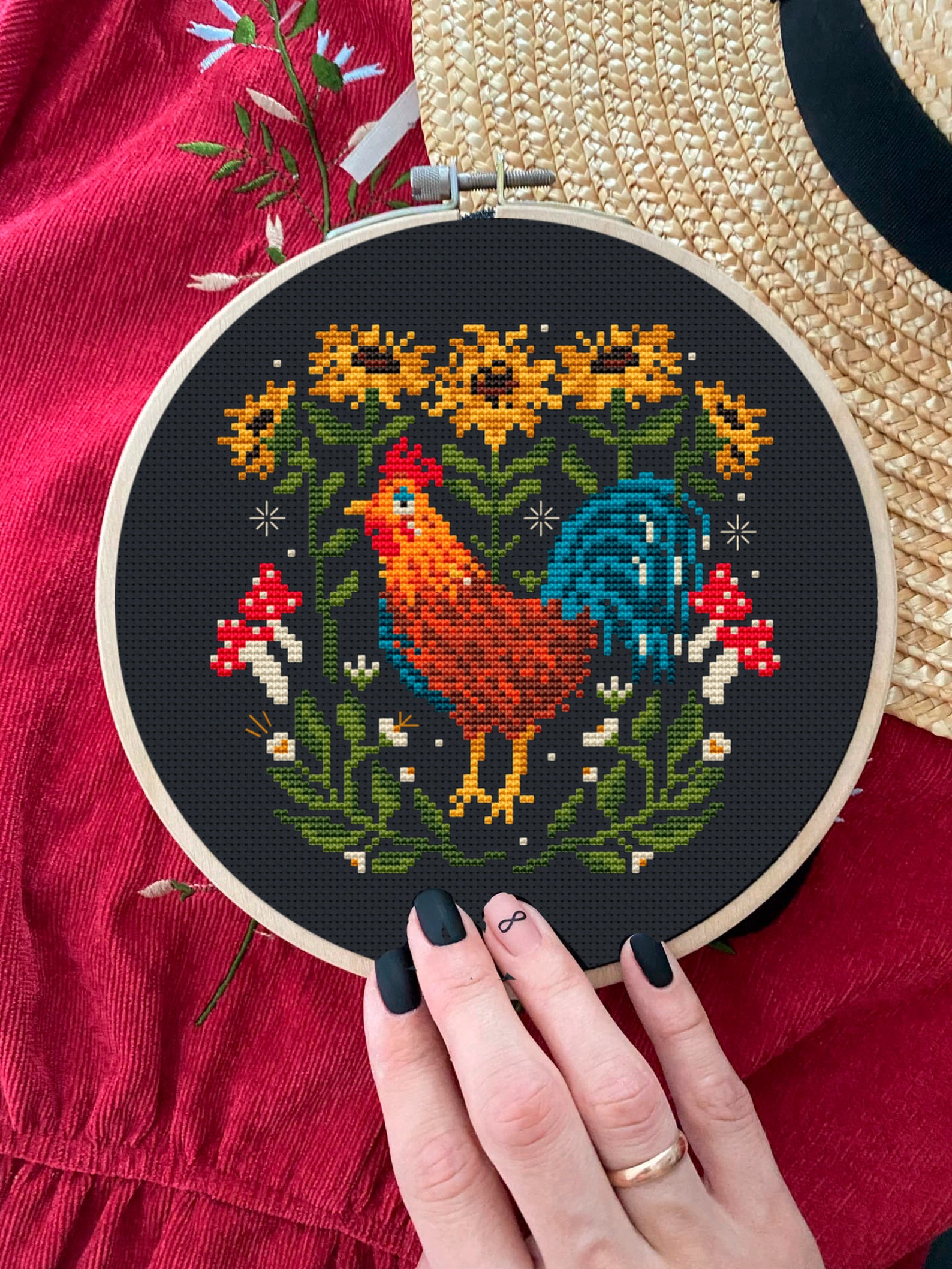 Farmhouse Cross Stitch Pattern Rooster Chicken Cross Stitch | Etsy