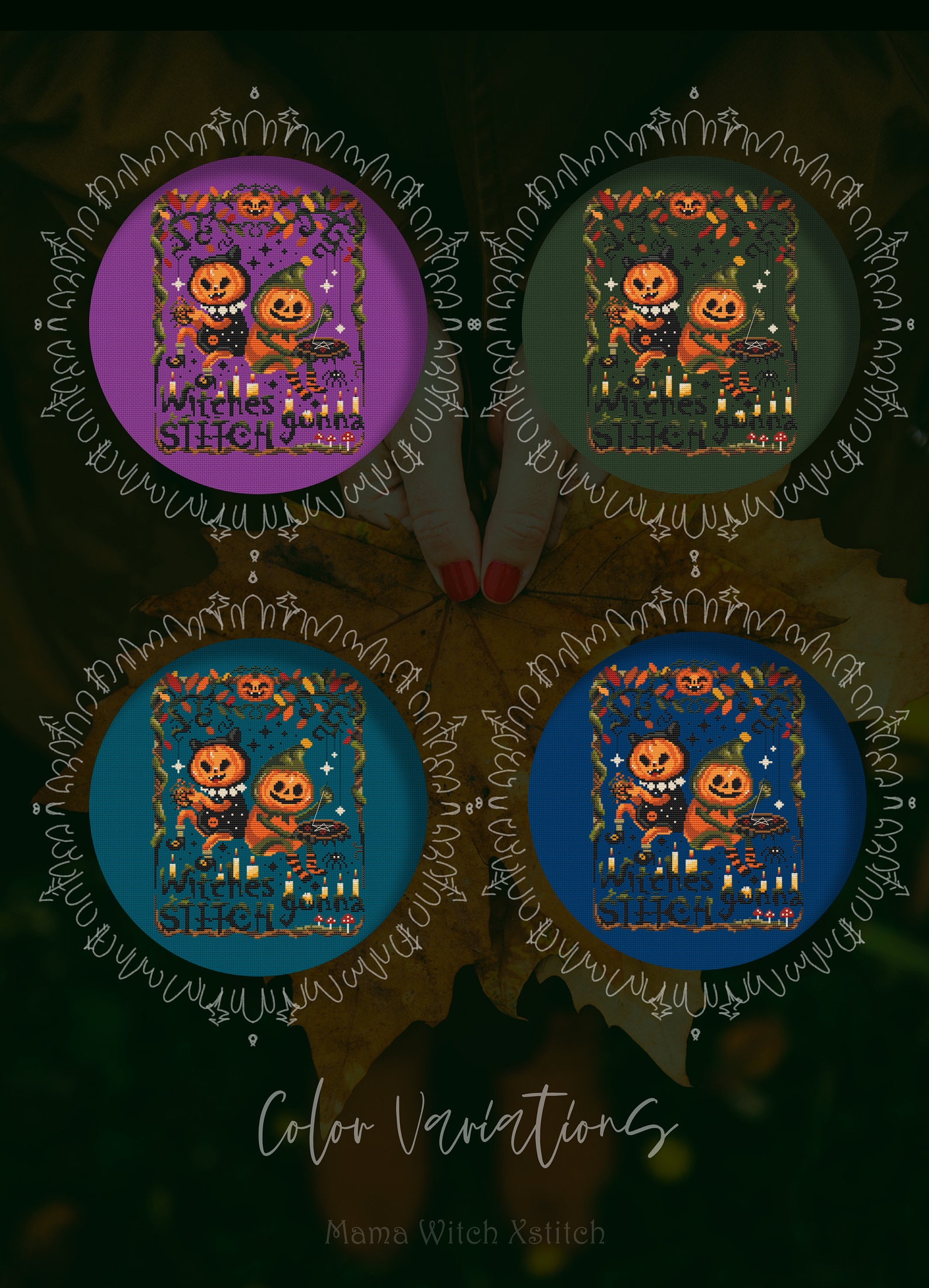 Stitching Sisters Cross Stitch Pattern Halloween Color Chart - Etsy