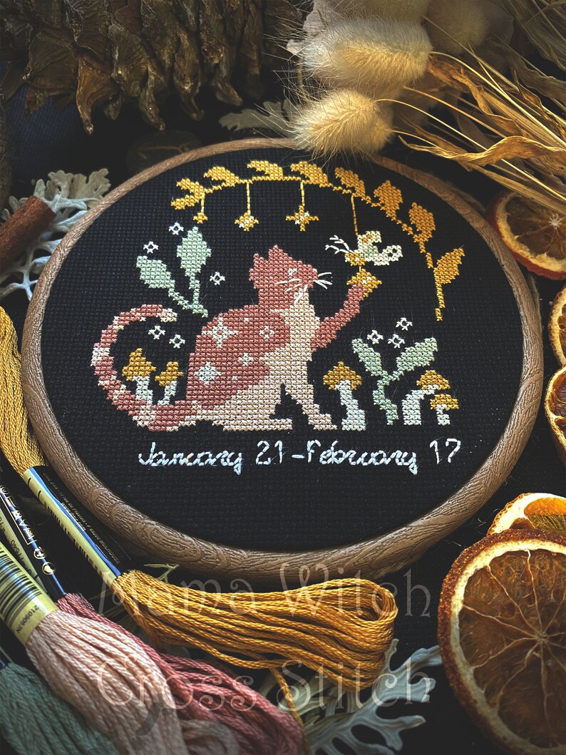 Cat Cross Stitch Kitten Cross Stitch Pattern Star Sign - Etsy