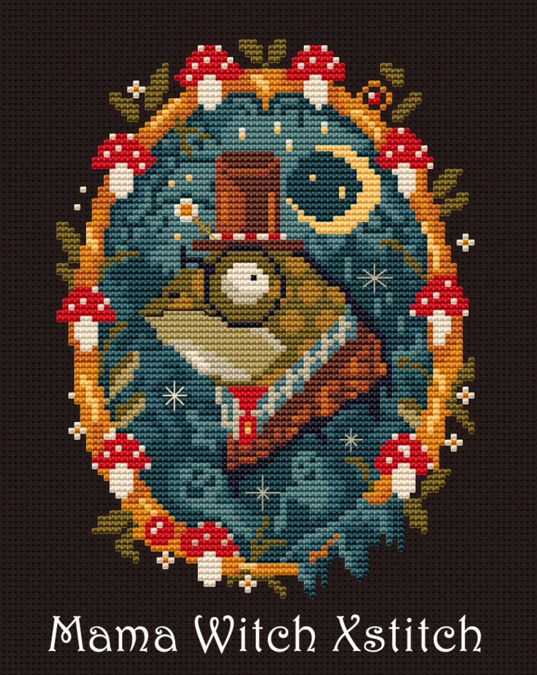 Detective Frog Cross Stitch Pattern: Whimsical Toad Embroidery (PDF ...
