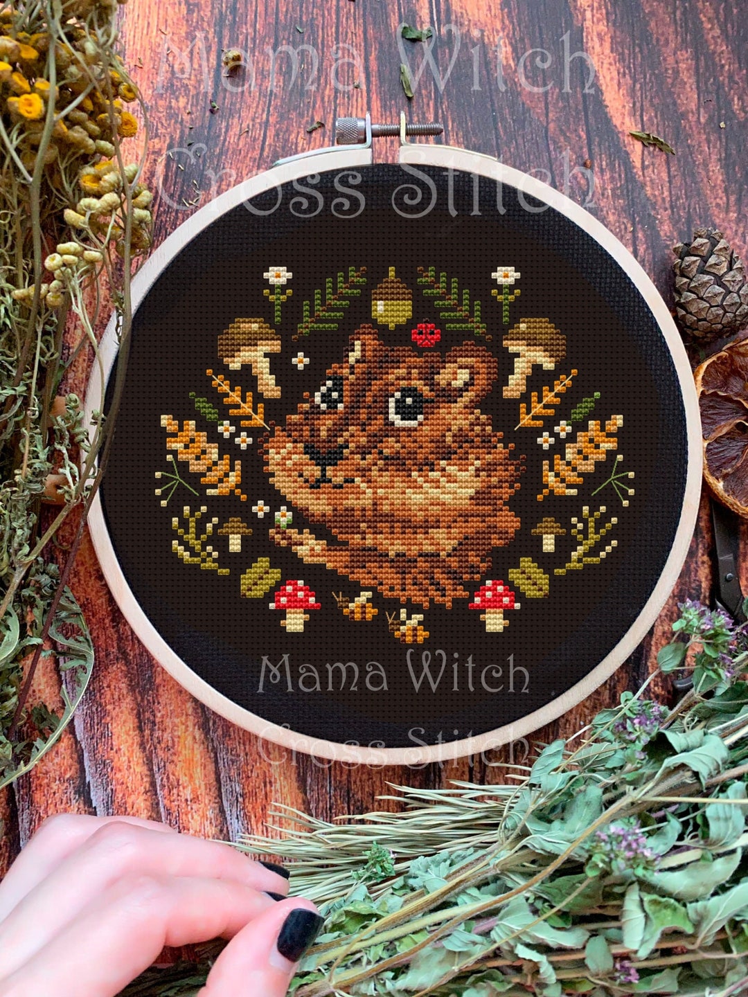 Hamster Cross Stitch Pattern, Chipmunk Cross Stitch, Fall Cross Stitch ...