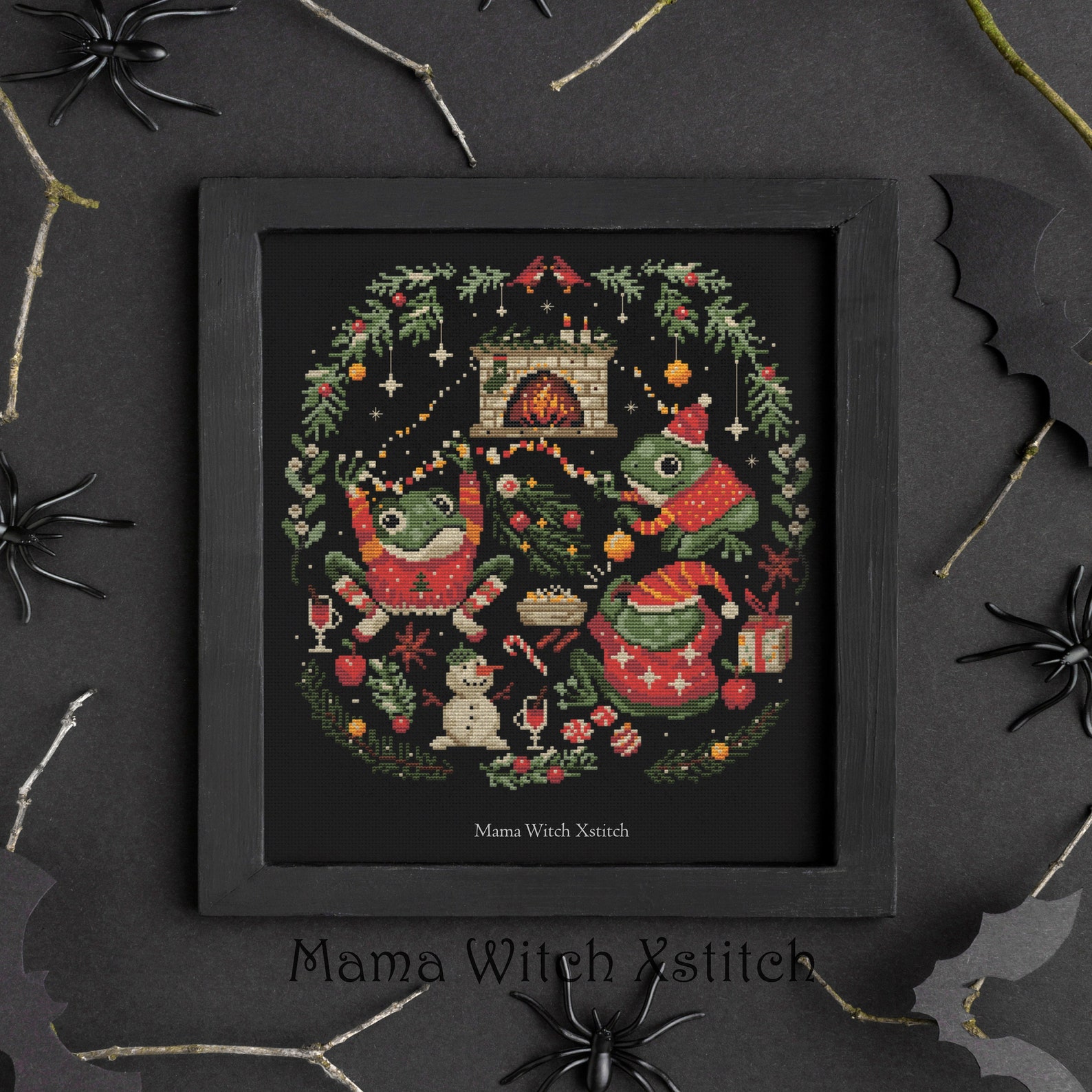 Christmas Toads Cross Stitch Pattern Santa Claus Ornament - Etsy