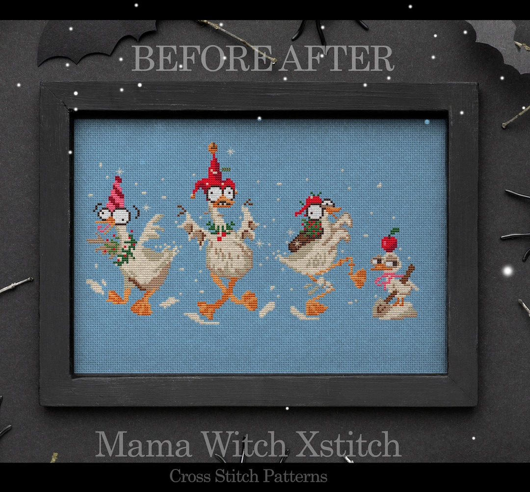 DERPY Christmas Goose Cross Stitch Pattern ONLY, Santa Claus, Ornament ...
