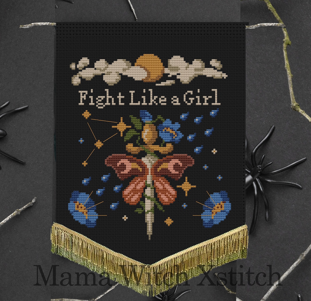 Fight Like a Girl, Cross Stitch Pattern, Girl Power, Feminist ...