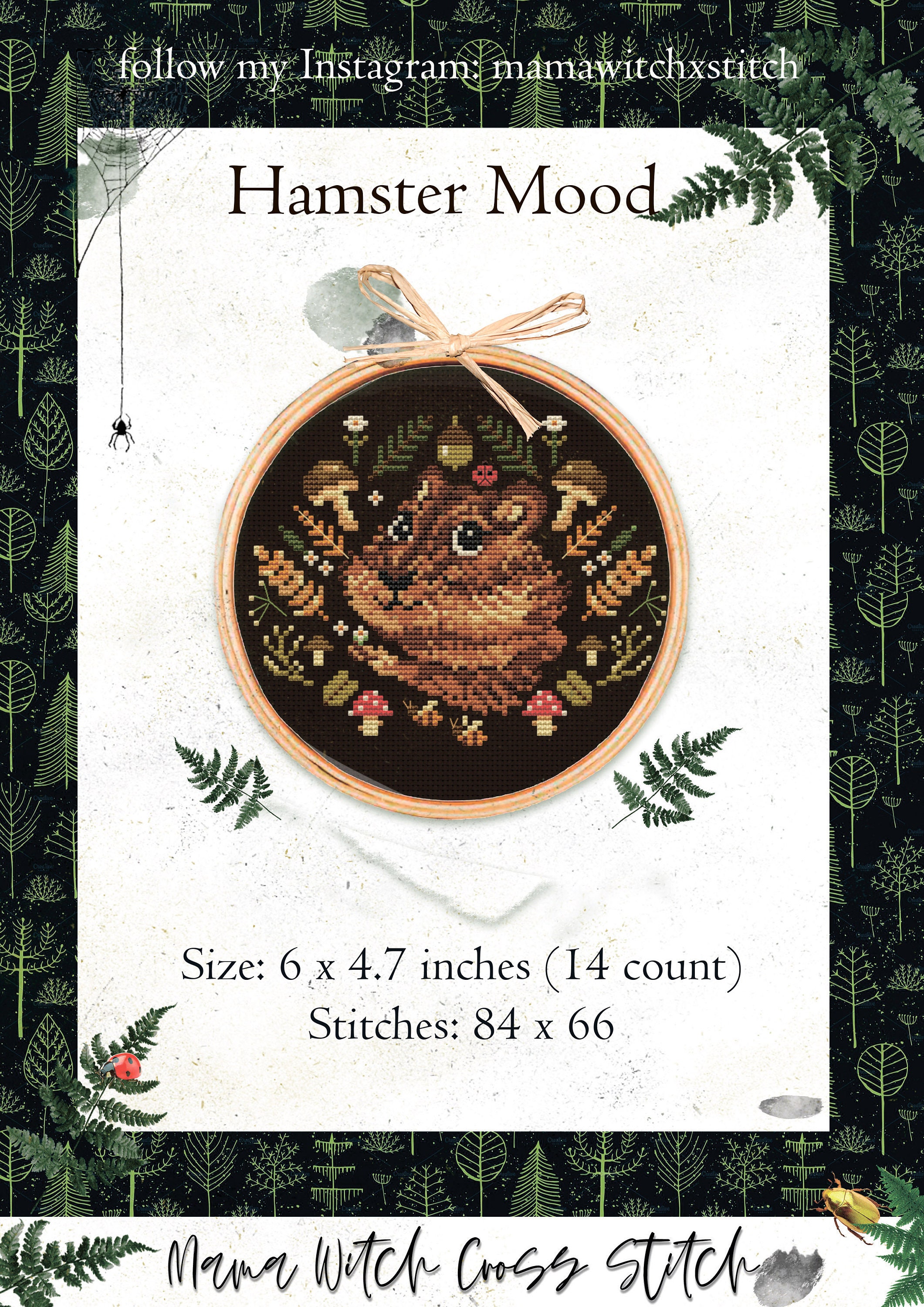Hamster Cross Stitch Pattern Chipmunk Cross Stitch Fall - Etsy
