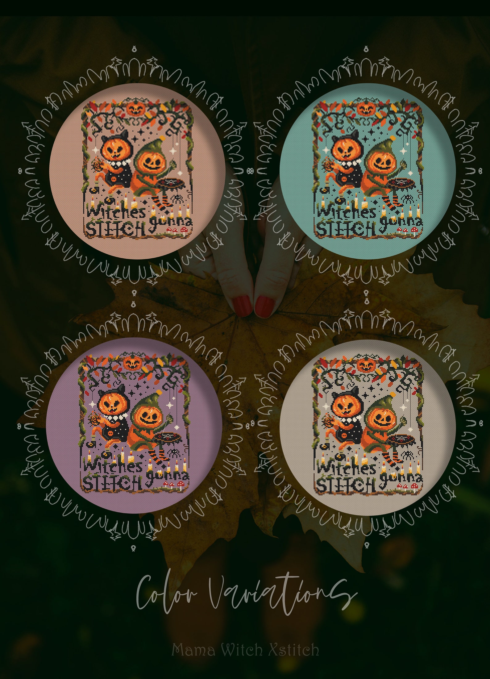 Stitching Sisters Cross Stitch Pattern Halloween Color Chart - Etsy
