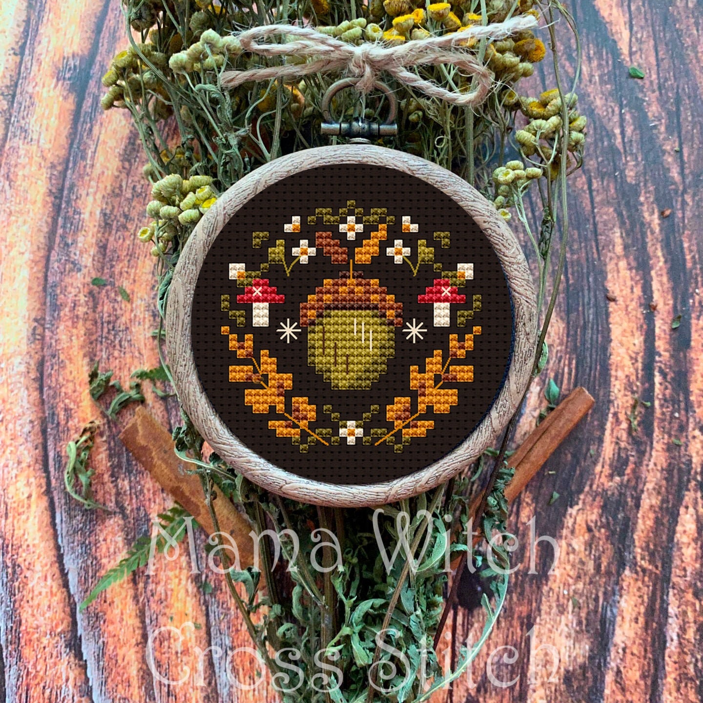 Acorn Cross Stitch Pattern Forest Wood Mini Cross Stitch - Etsy