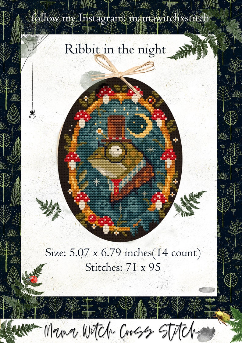 Detective Frog Cross Stitch Pattern: Whimsical Toad Embroidery (PDF ...