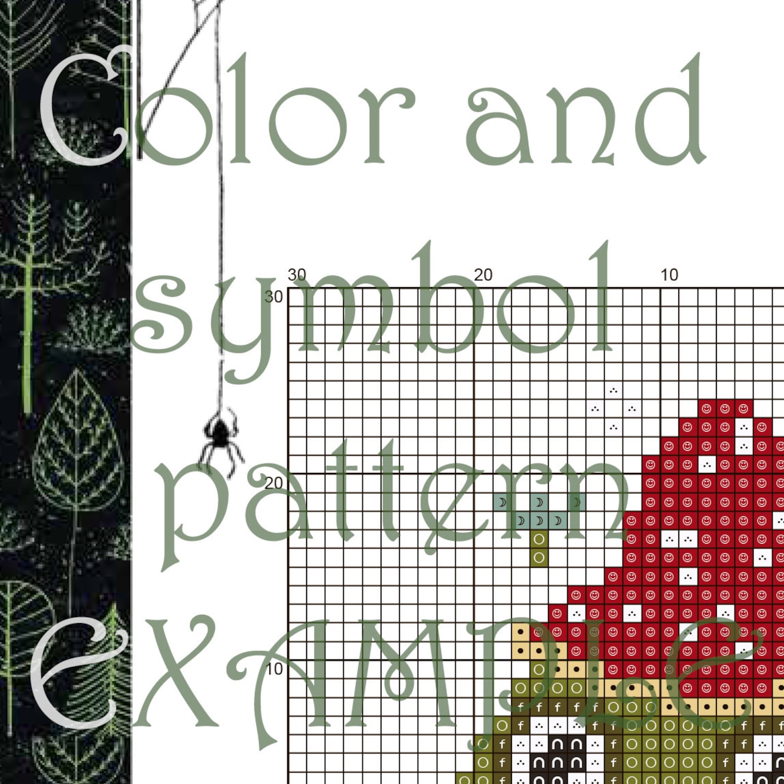Acorn Cross Stitch Pattern Forest Wood Mini Cross Stitch | Etsy