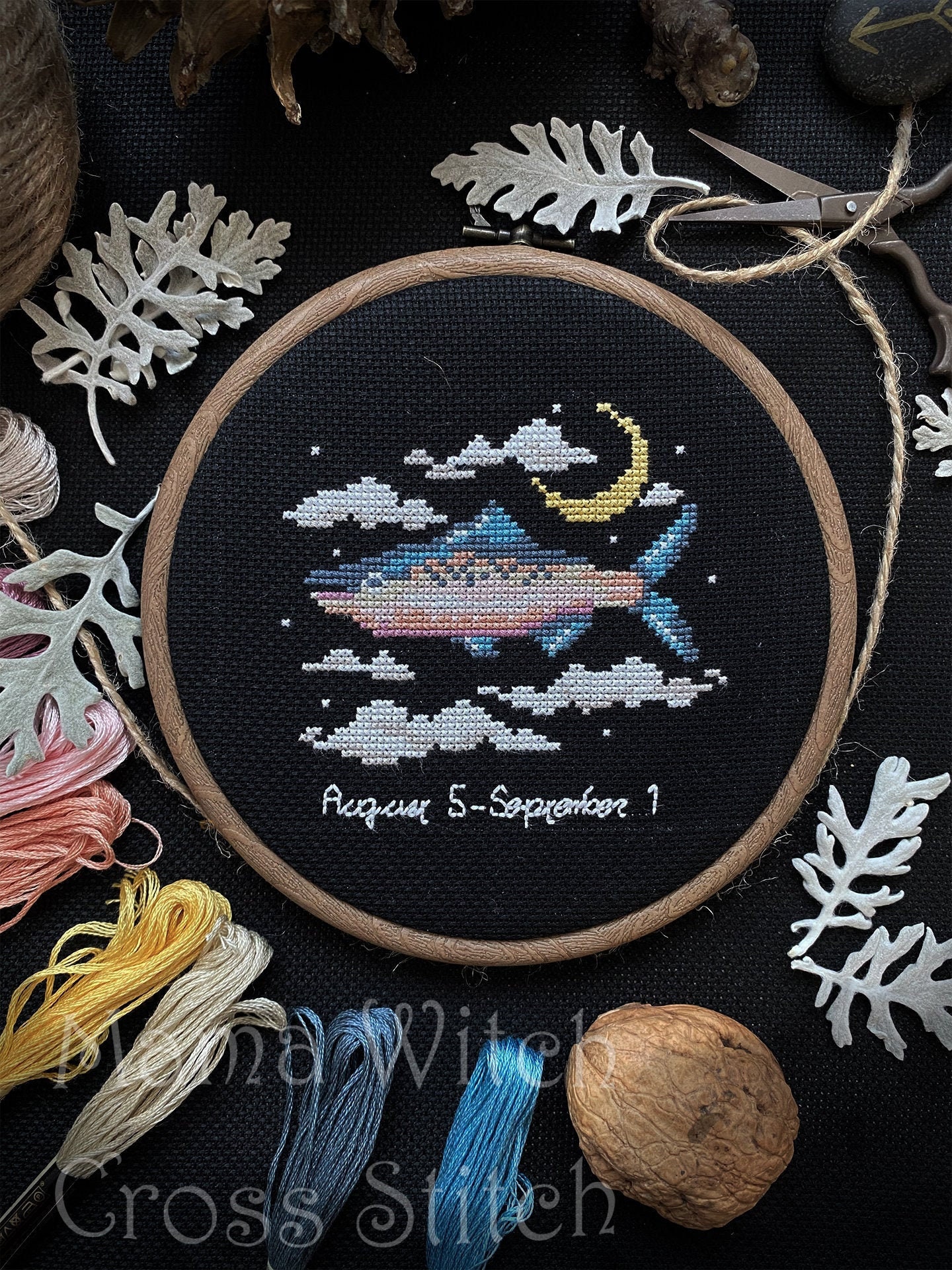 Fish cross stitch Salmon Cross Stitch Pattern Zodiac cross | Etsy