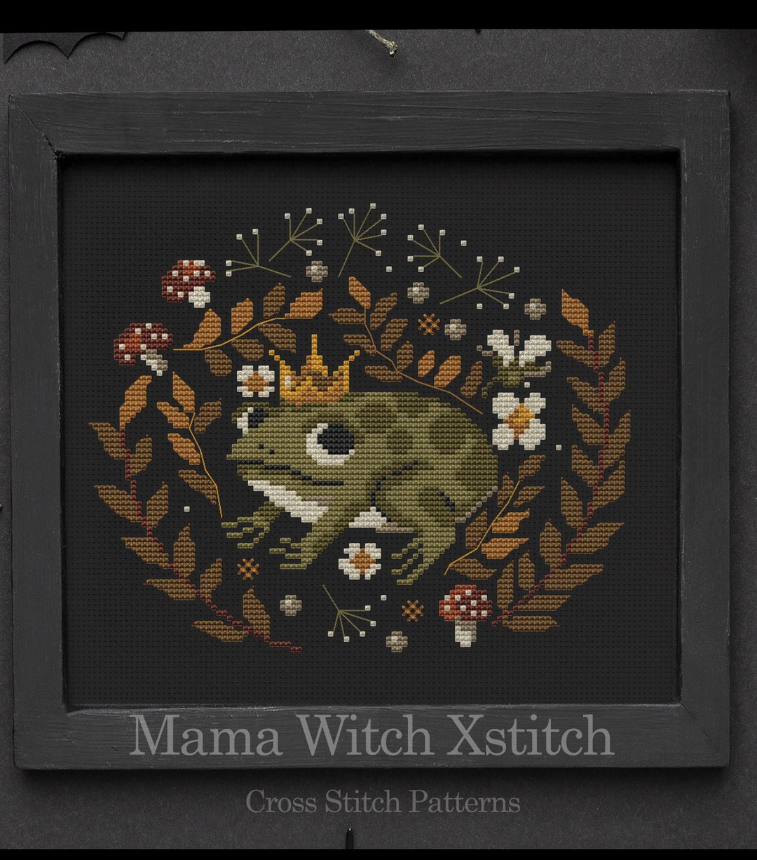 Toad Cross Stitch Pattern, Frog Cross Stitch, Spring Cross Stitch ...