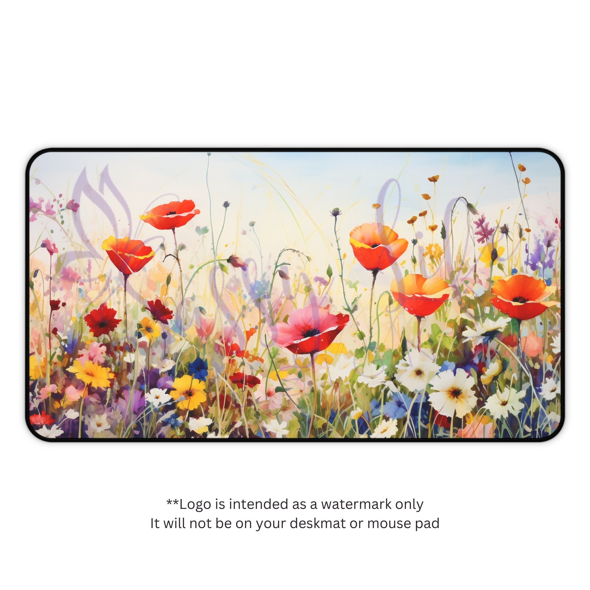 Watercolor Flowers Desk Mat, Playmat, Mouse Pad, Keyboard Pad, Gaming ...