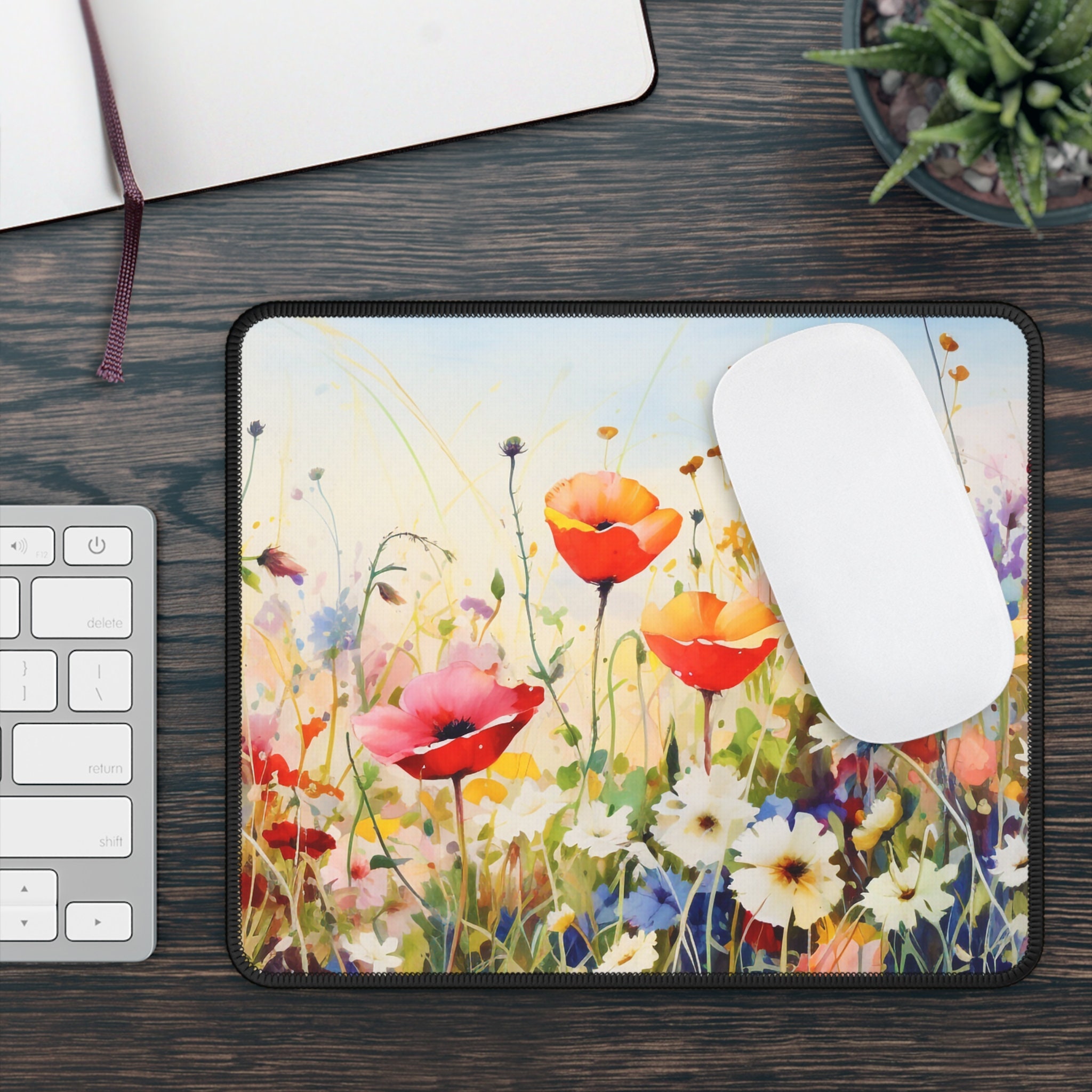 Watercolor Flowers Desk Mat, Playmat, Mouse Pad, Keyboard Pad, Gaming ...