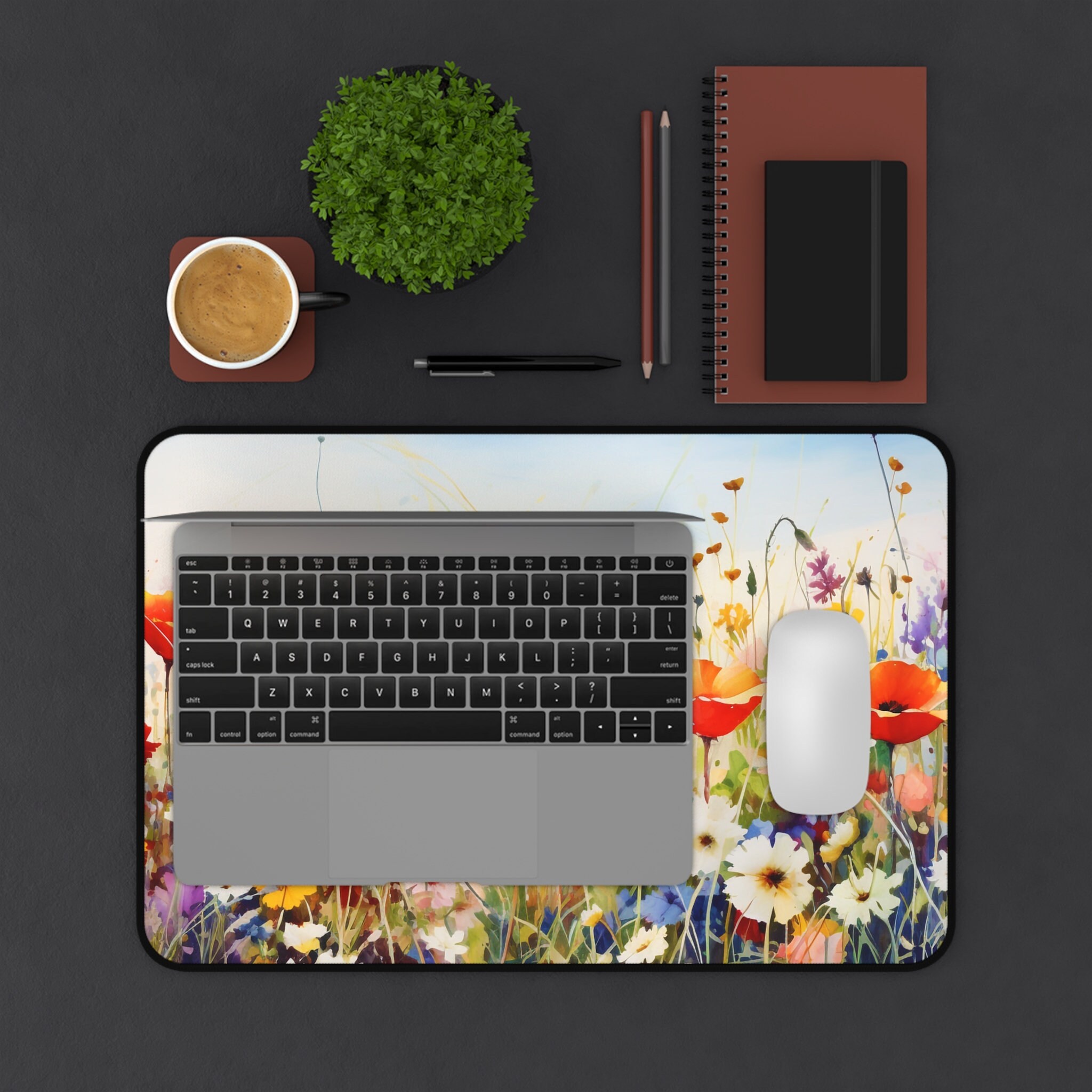 Watercolor Flowers Desk Mat, Playmat, Mouse Pad, Keyboard Pad, Gaming ...