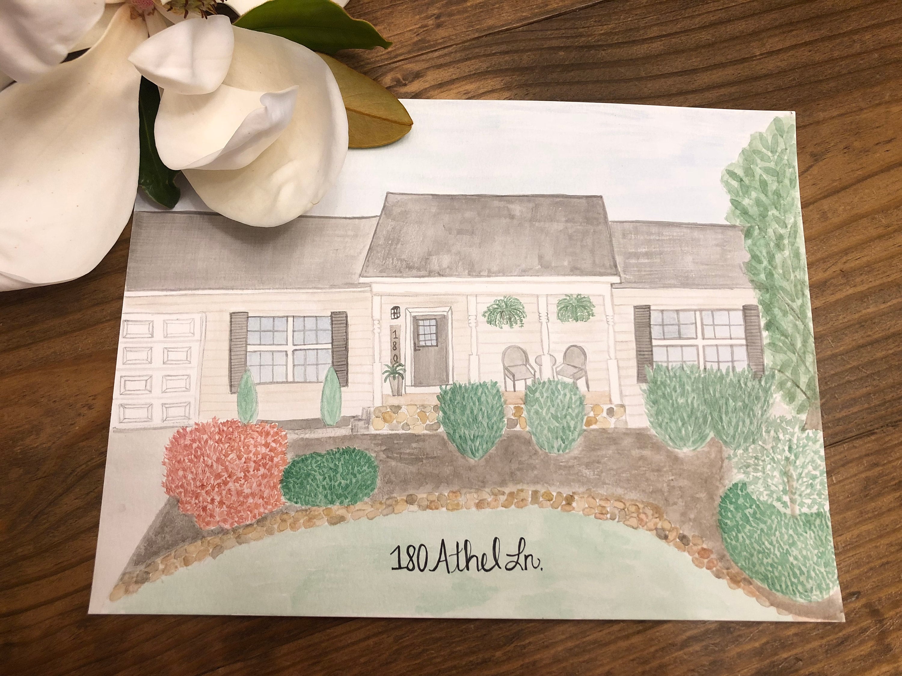 Watercolor Hand Painted House Portrait - Etsy