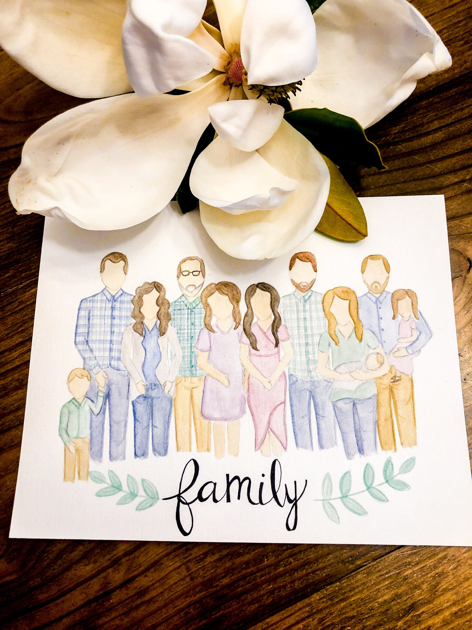 Watercolor Family Portrait - Etsy
