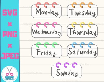 Days of Week Svg | Etsy