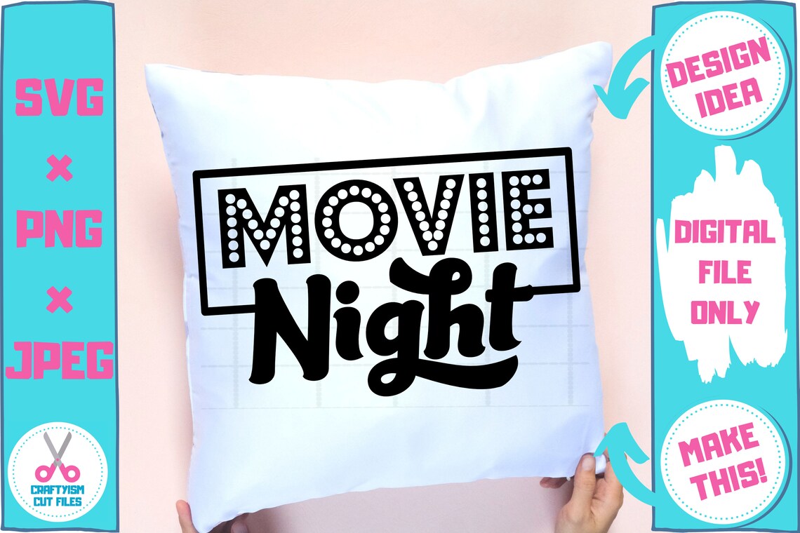 Movie Night SVG Vintage Cinema SVG at Home Movie Night - Etsy