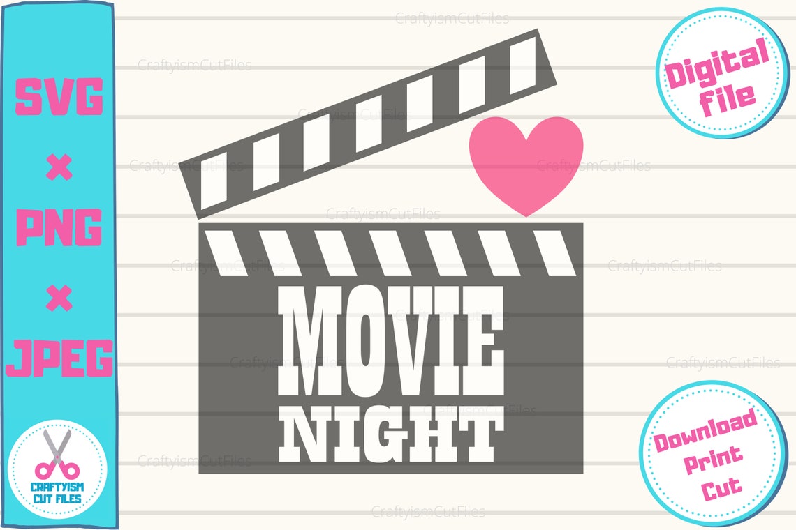 Movie Party SVG Bundle, Cinema Sign SVG, at Home Movie Night SVG, Film ...