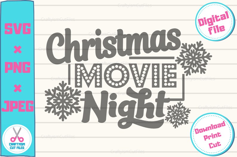 Themed Movie Night SVG Bundle, Christmas Movie, Halloween Movie Night ...