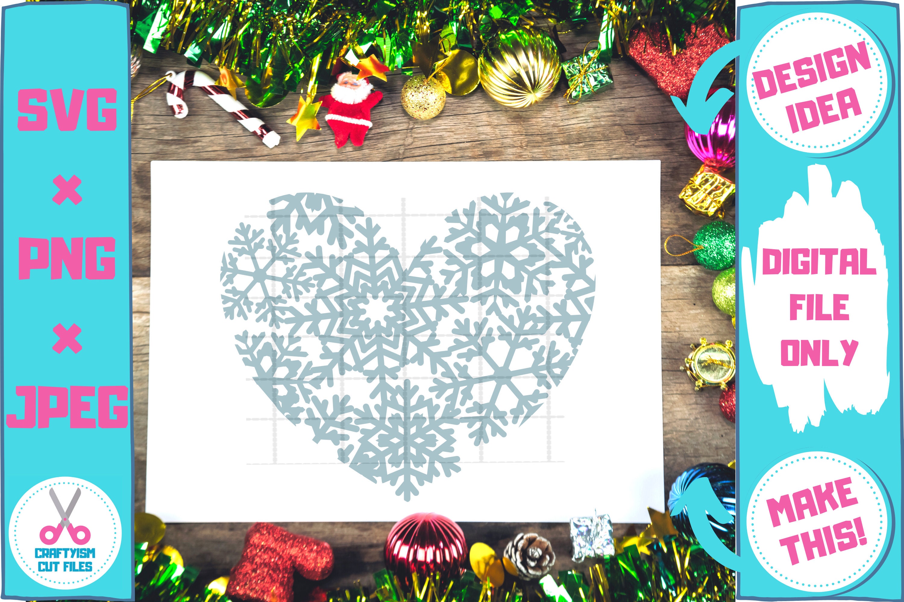 Snowflake Heart SVG Mandala Heart SVG Christmas Home Décor - Etsy