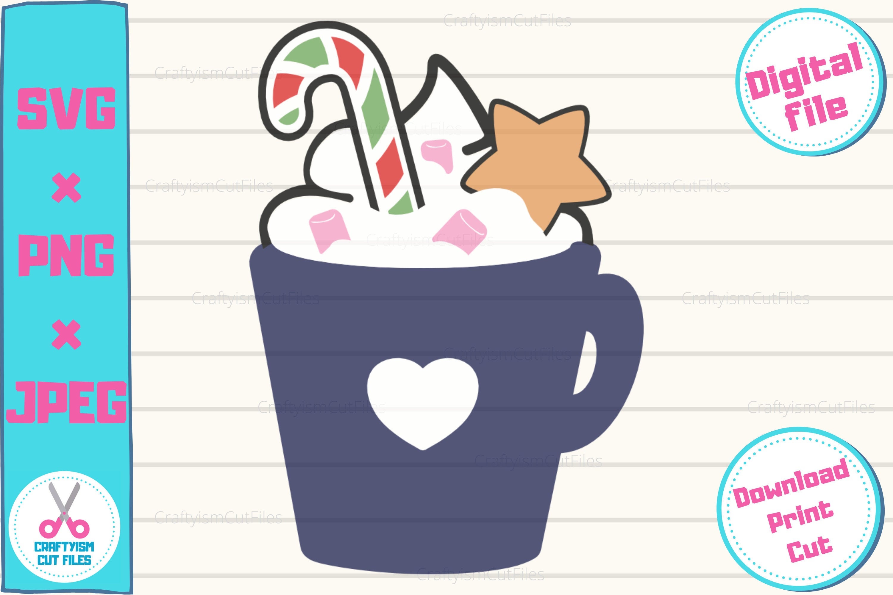 Hot Cocoa SVG Christmas Cocoa Mug SVG Christmas Kitchen - Etsy UK