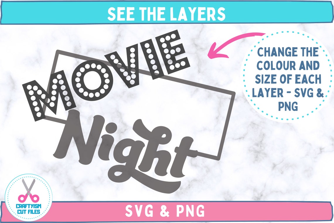 Movie Night SVG, Vintage Cinema SVG, at Home Movie Night Décor, Retro ...