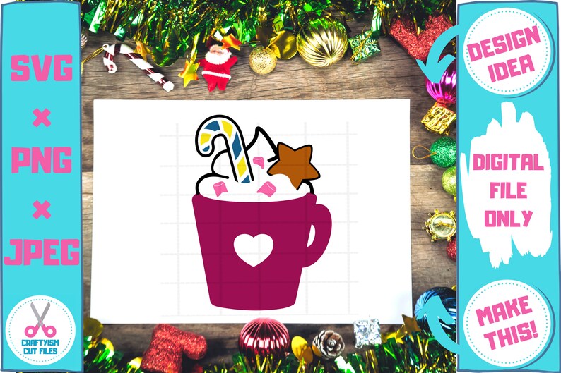 Hot Cocoa SVG Christmas Cocoa Mug SVG Christmas Kitchen | Etsy