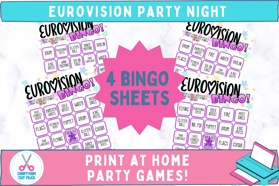 Eurovision 2024 Printable Party Games, Sweepstake for Eurovision ...