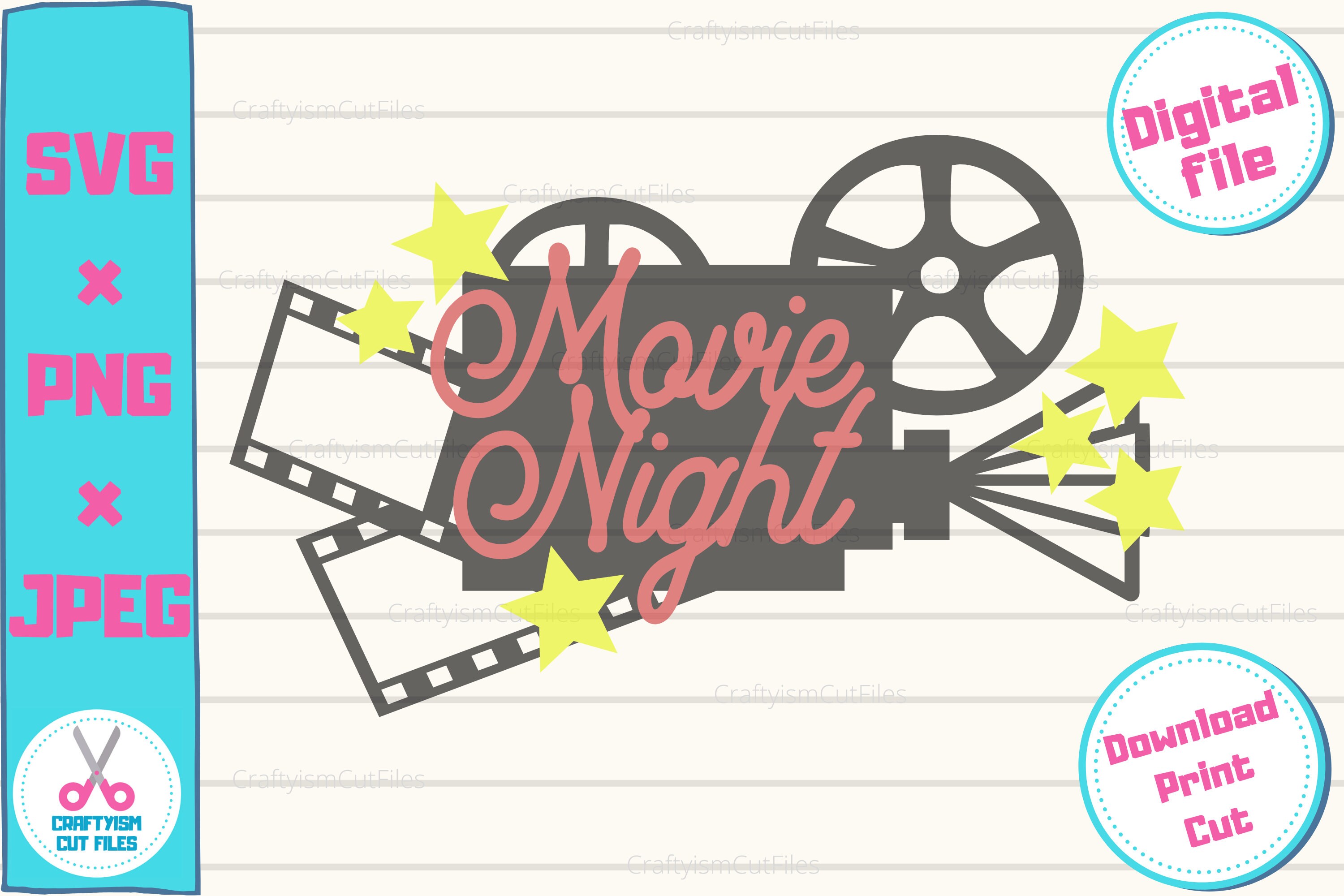 Movie Party SVG Bundle, Cinema Sign SVG, at Home Movie Night SVG, Film ...