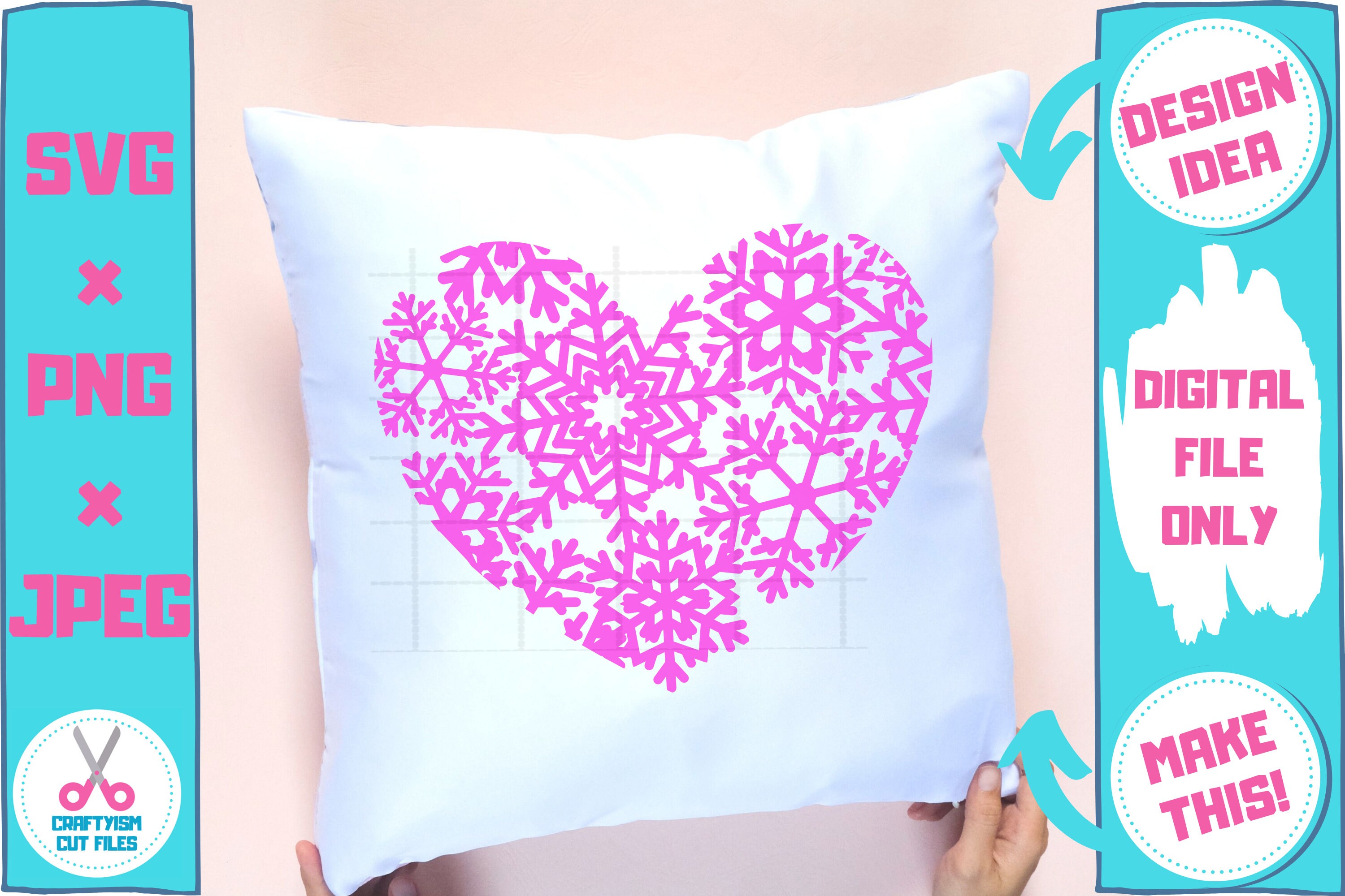 Snowflake Heart SVG Mandala Heart SVG Christmas Home Décor - Etsy