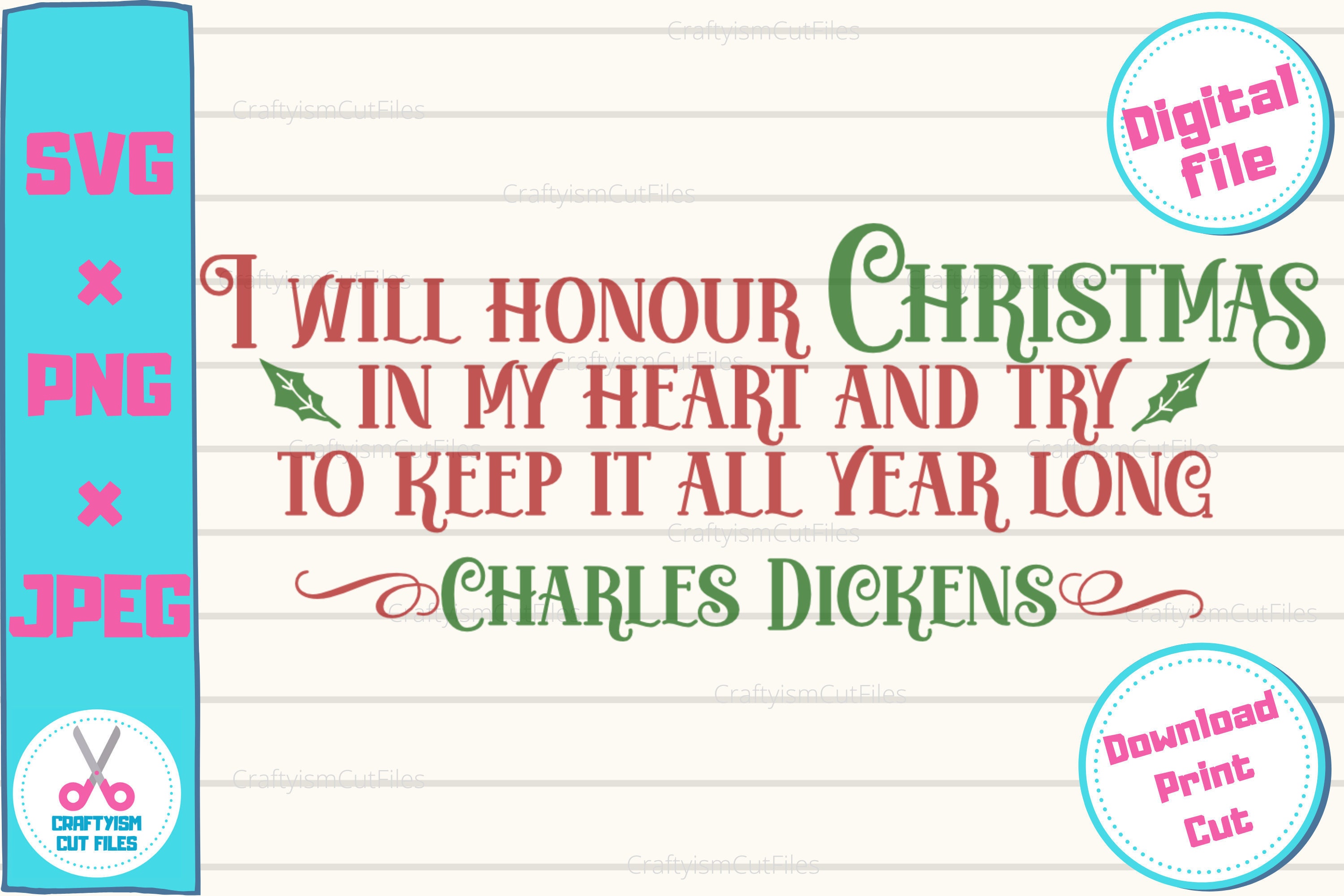 Christmas Carol SVG, Christmas Quote SVG, Book Quote SVG, Traditional ...