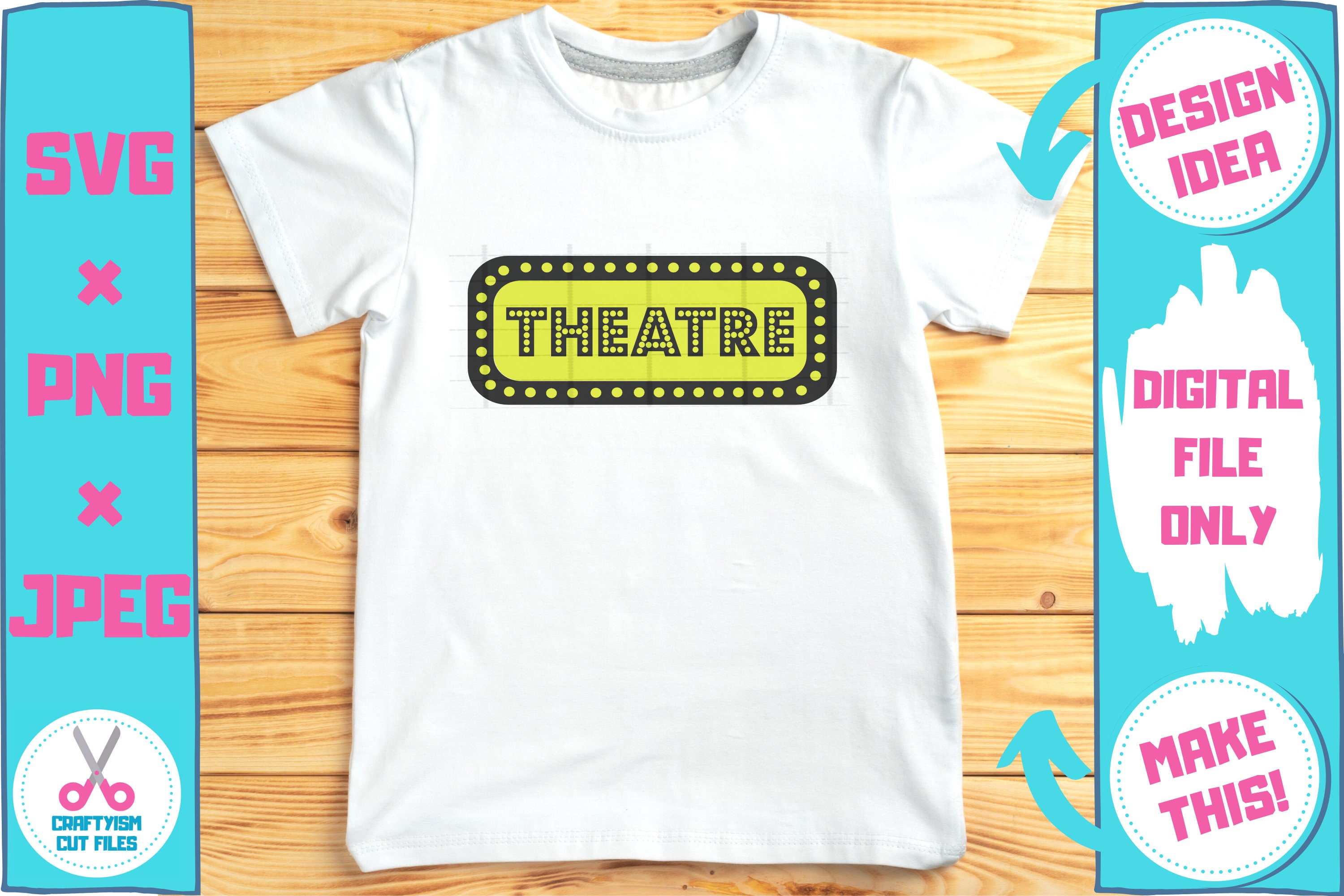 Theatre Sign SVG, Theatre Night SVG, Vintage Retro Art Print, Musical ...
