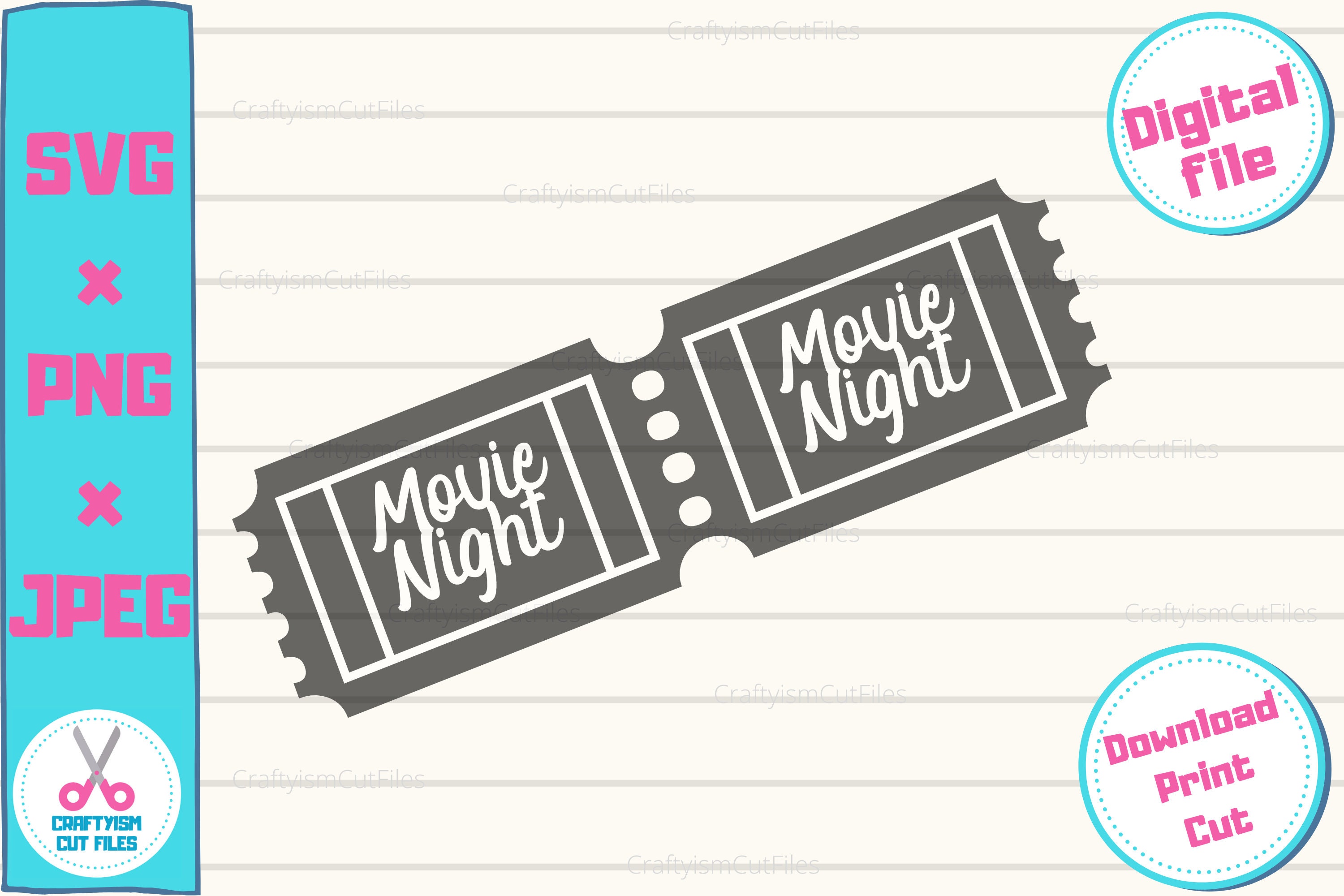 Movie Party SVG Bundle, Cinema Sign SVG, at Home Movie Night SVG, Film ...