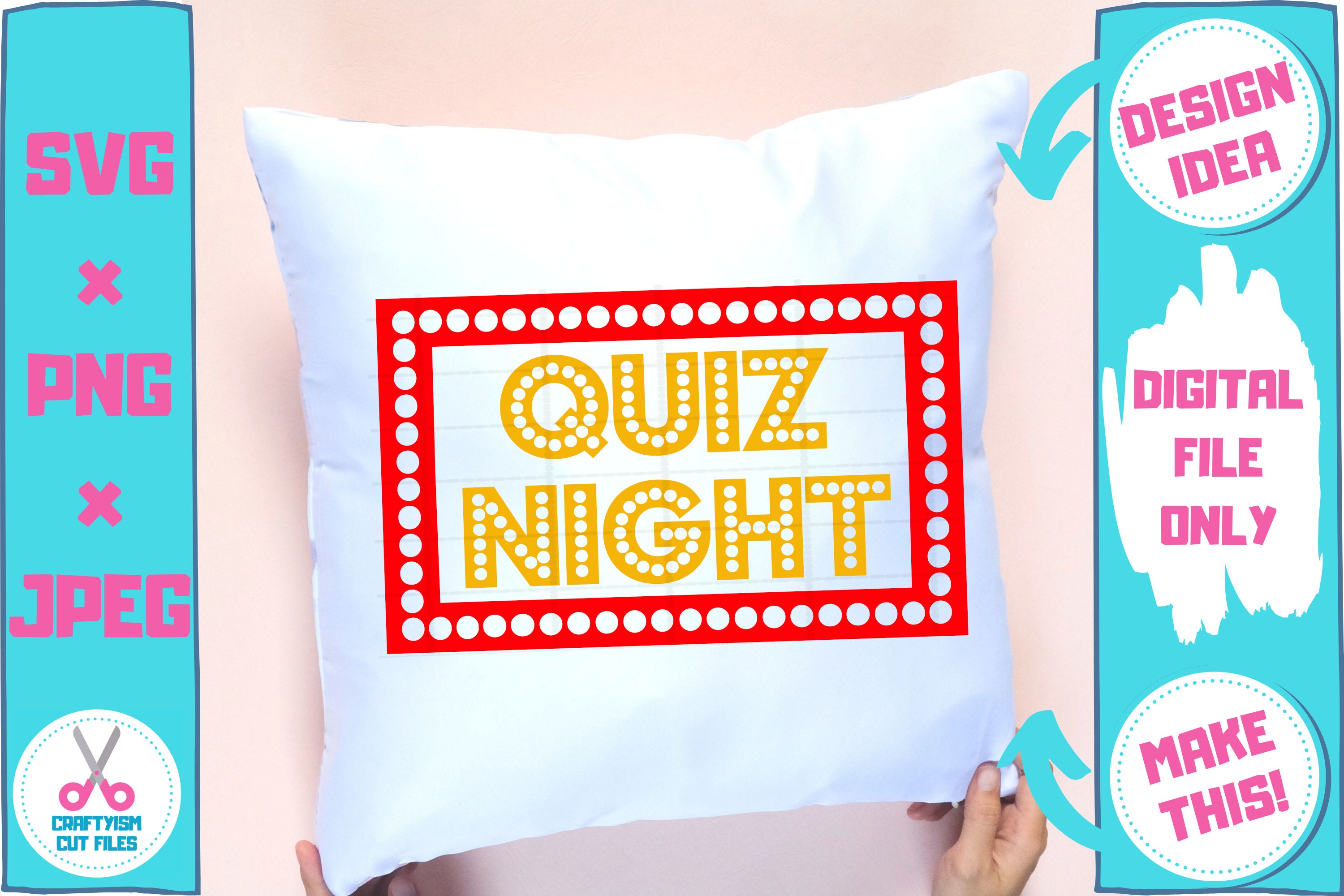 Quiz Night SVG, Zoom Party SVG, Home Party Night Décor, Retro Sign ...