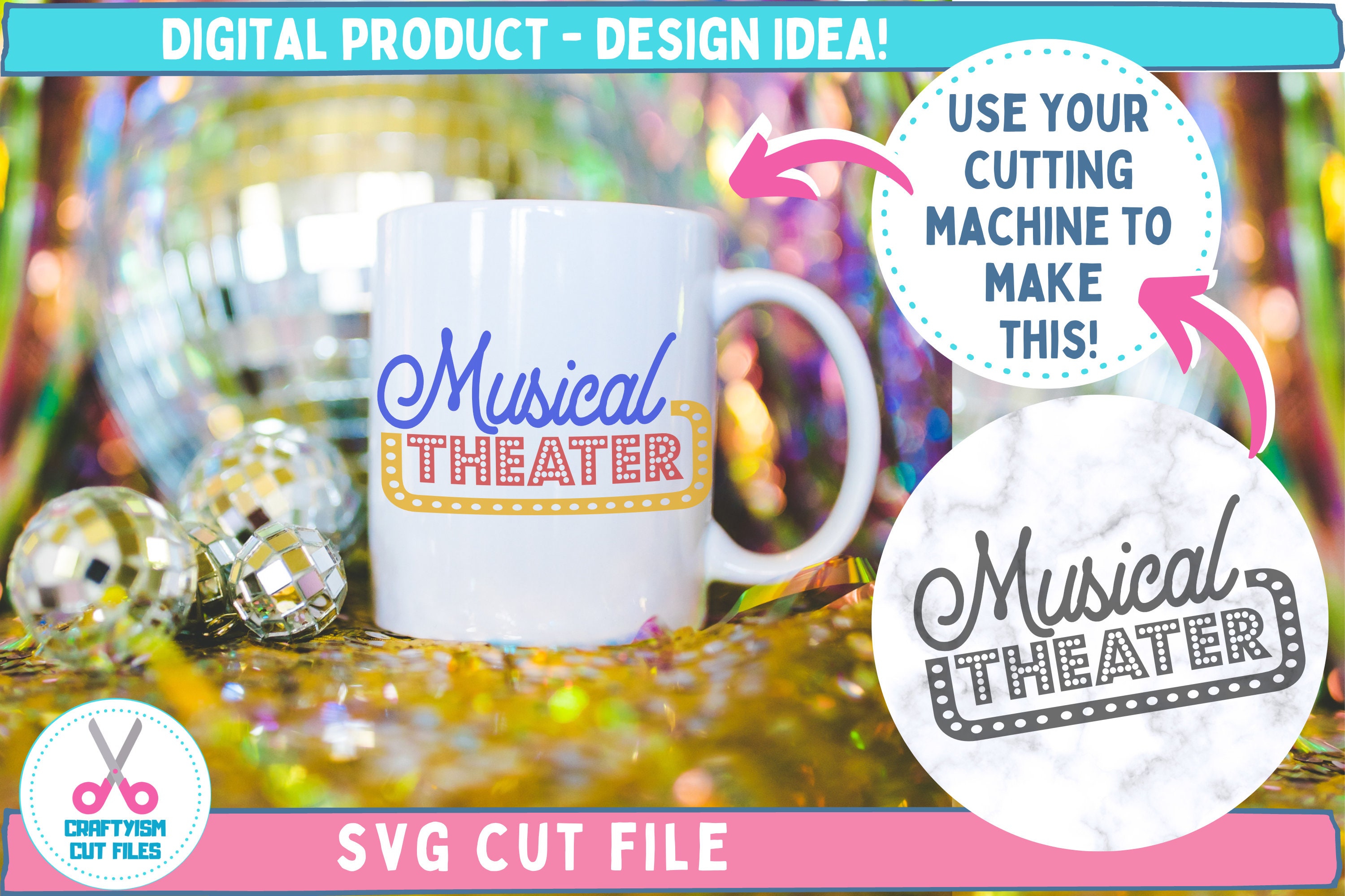 Musical Theater SVG, Drama Club SVG, Theater Night SVG, Vintage Retro ...