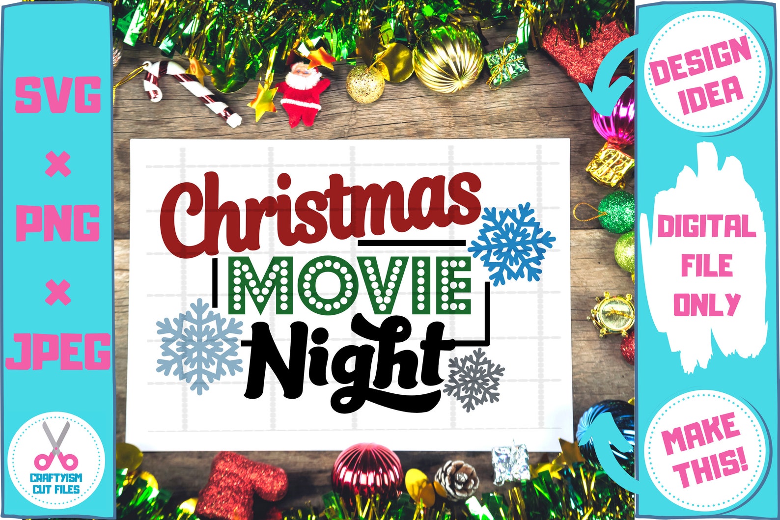Christmas Movie Night SVG, Cinema SVG, Christmas Party Décor, Home ...