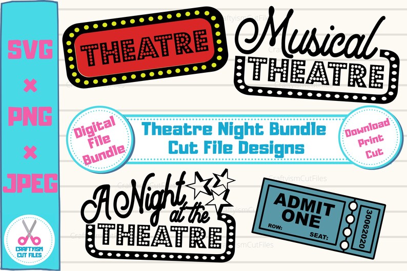 Theatre Bundle SVG, Musicals SVG, Theatre Night SVG, Stage Mom Svg ...