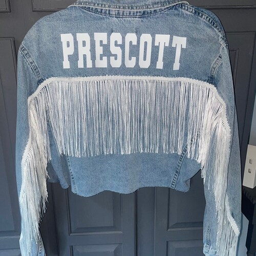 Dak Prescott Dallas Cowboys Western Fringe Denim Jacket - Etsy