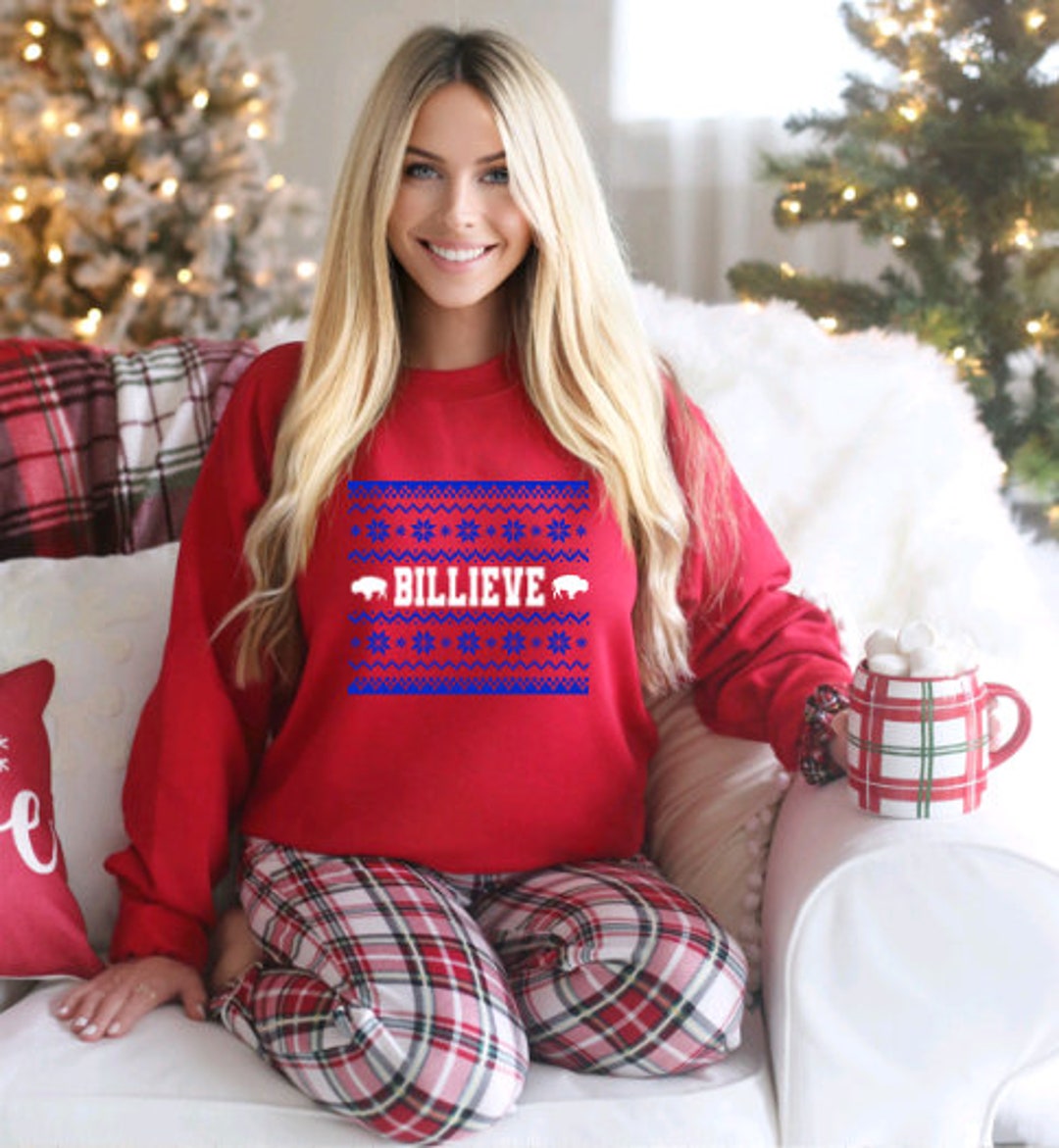 Buffalo Bills Christmas Sweater - Billieve Crewneck Sweatshirt - Etsy
