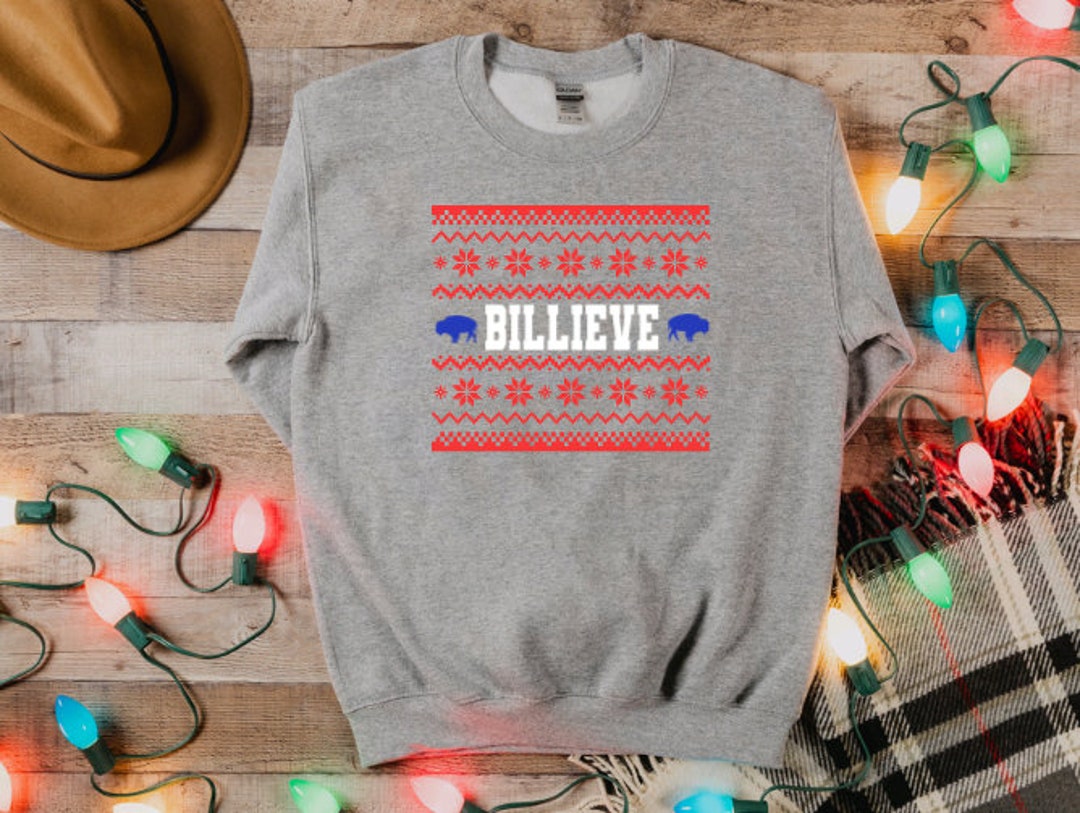 Buffalo Bills Christmas Sweater - Billieve Crewneck Sweatshirt - Etsy