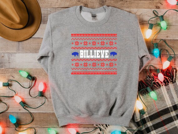 Buffalo Bills Christmas Sweater Billieve Crewneck Sweatshirt - Etsy