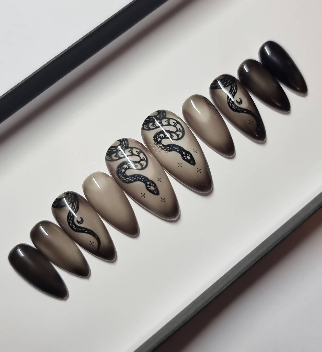 Hidden Snake Press on Nails | Fake Nails | False Nails | Hand Painted ...