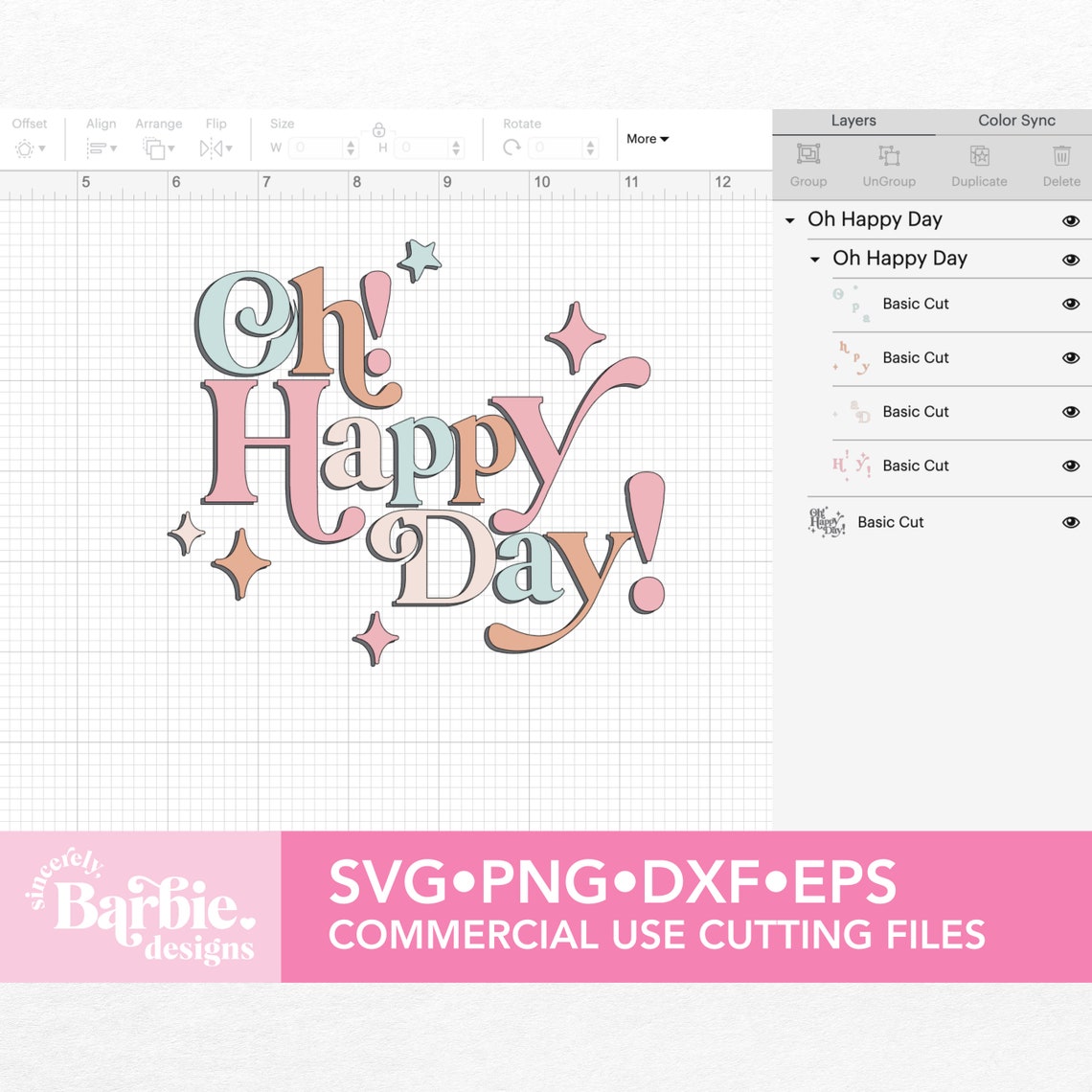 Oh Happy Day SVG File Oh Happy Day File Digital Download - Etsy