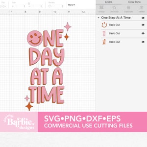 One Day at a Time SVG File | Retro One Day at a Time Cut File Digital ...