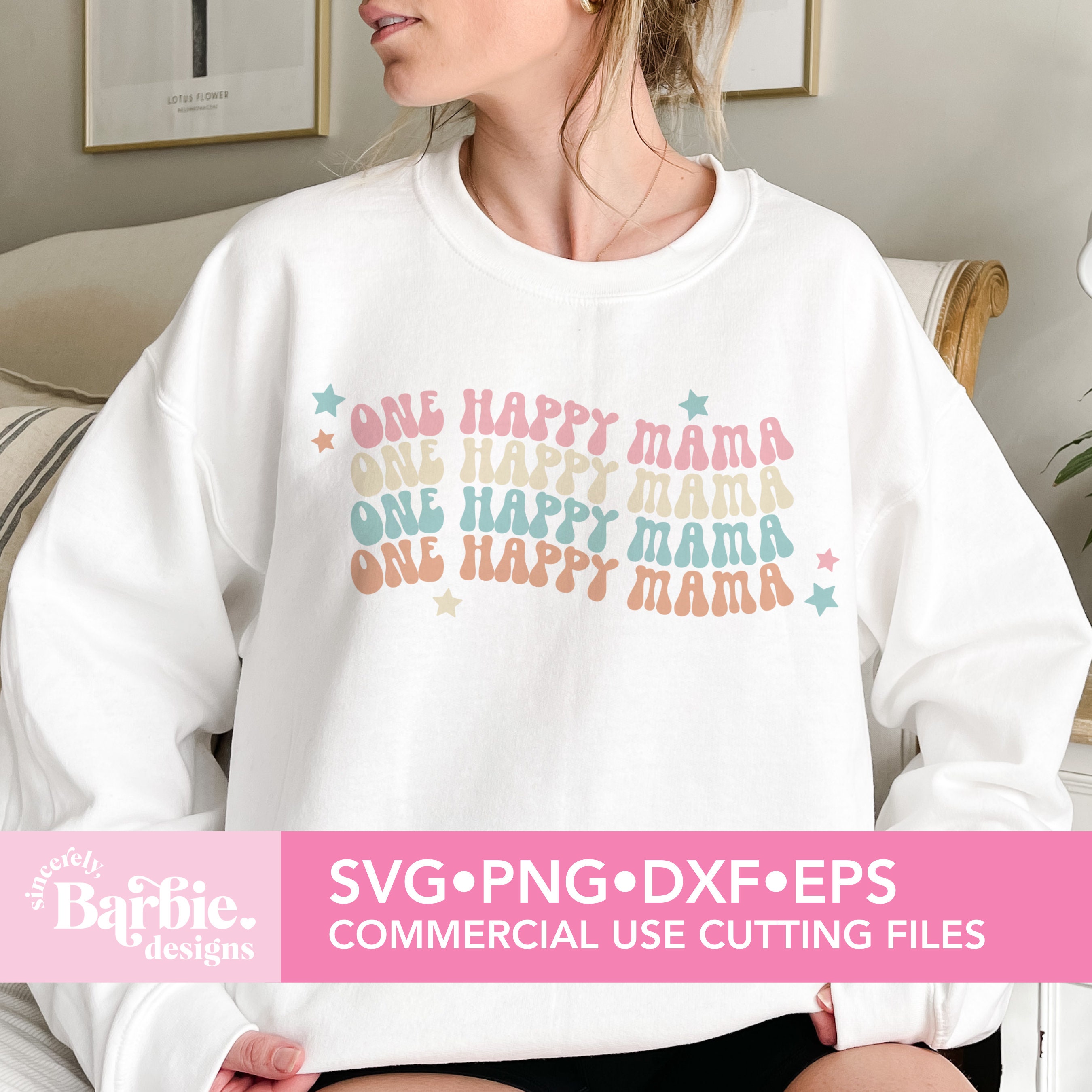 One Happy Mama SVG File Retro One Happy Mama File Digital - Etsy
