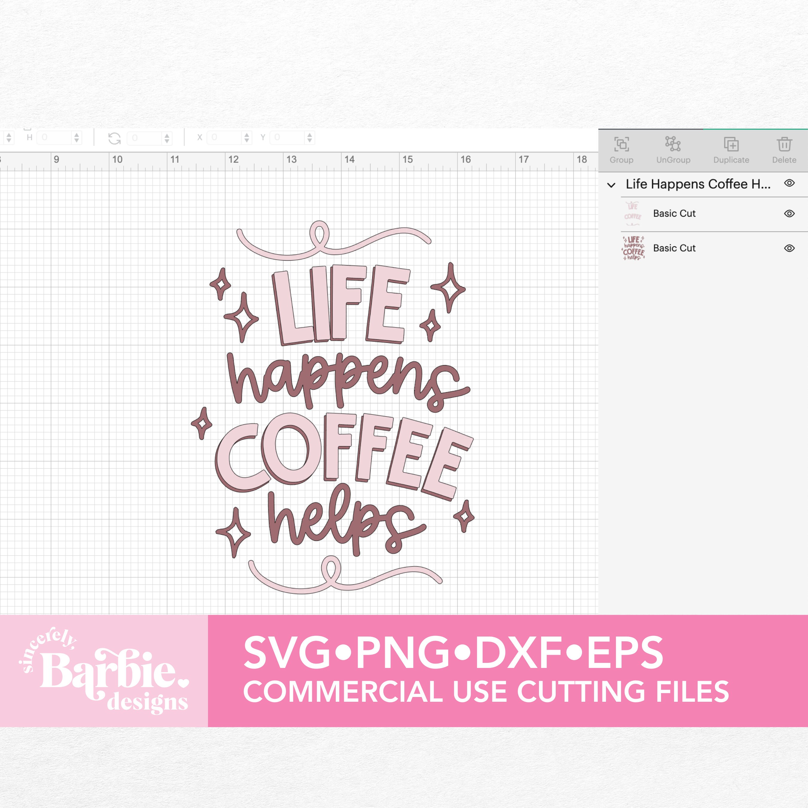 Life Happens Coffee Helps SVG: Coffee Lover Cut File (digital Download ...